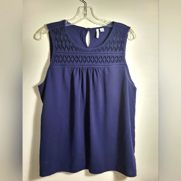 Elle | Tops | Elle Blue Silky Textured Frock Top Womens Xl 896 | Poshmark